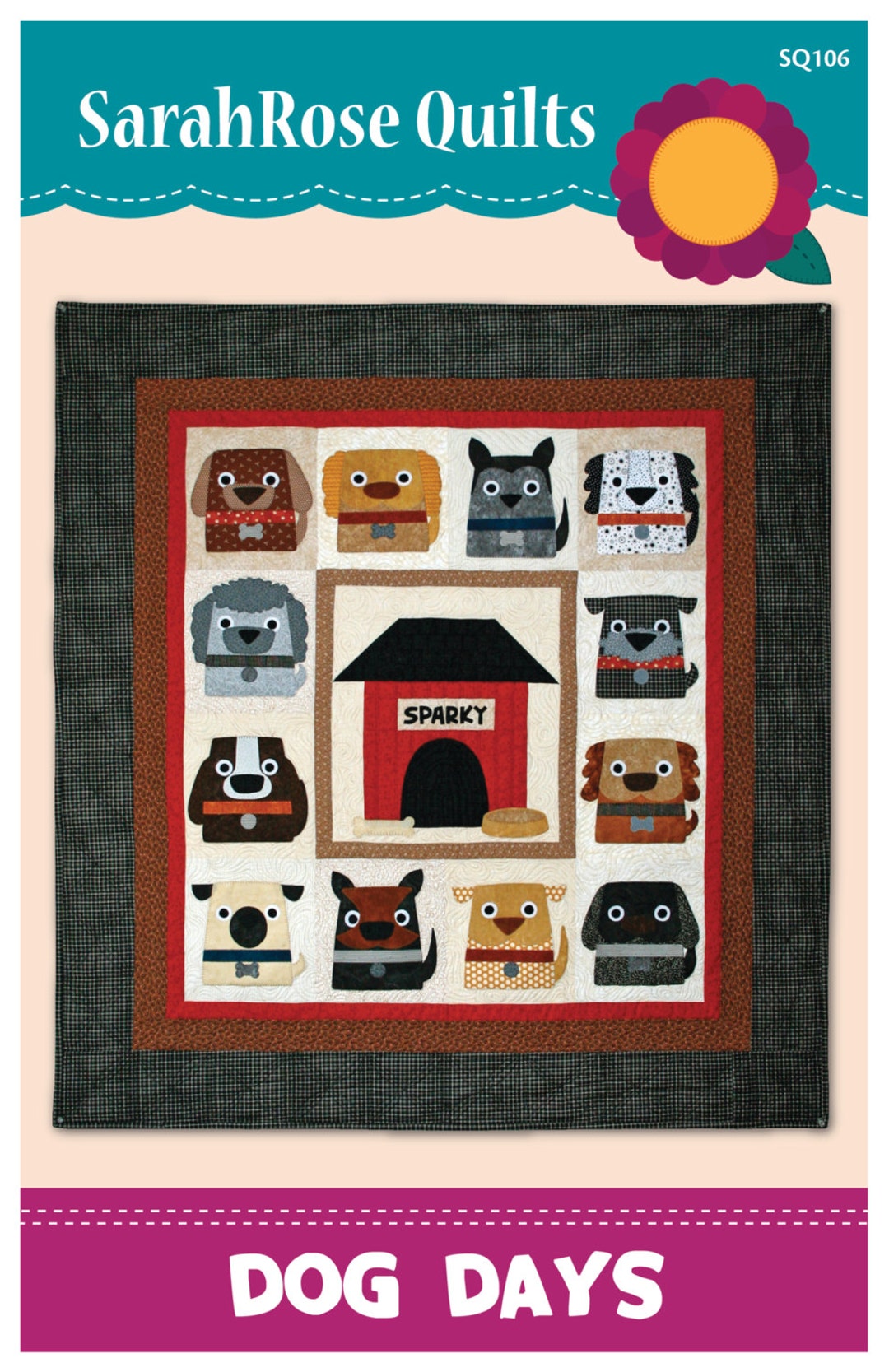 Dog Days - Dog Quilt Pattern – Machine Applique Quilt Pattern - Etsy