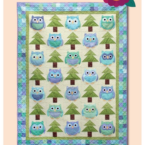 Whooo's There Owl Quilt Pattern Machine Applique Quilt - Etsy