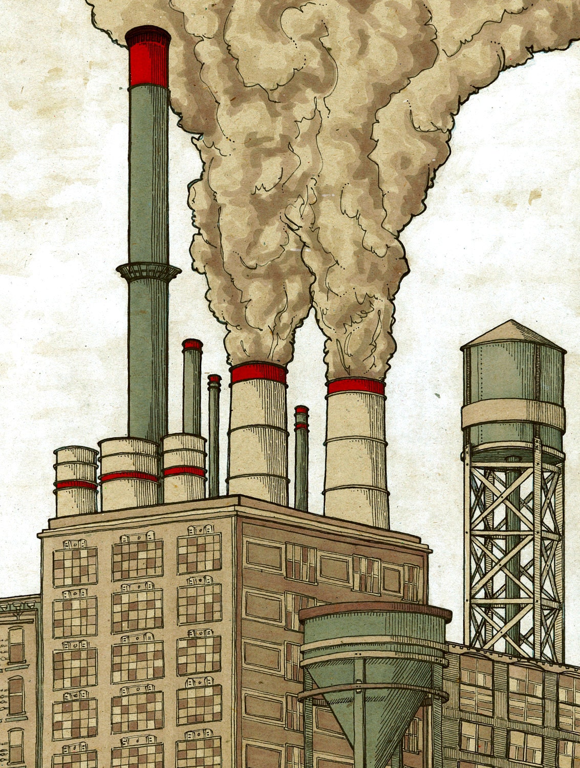Industrial Revolution Factory Cartoon