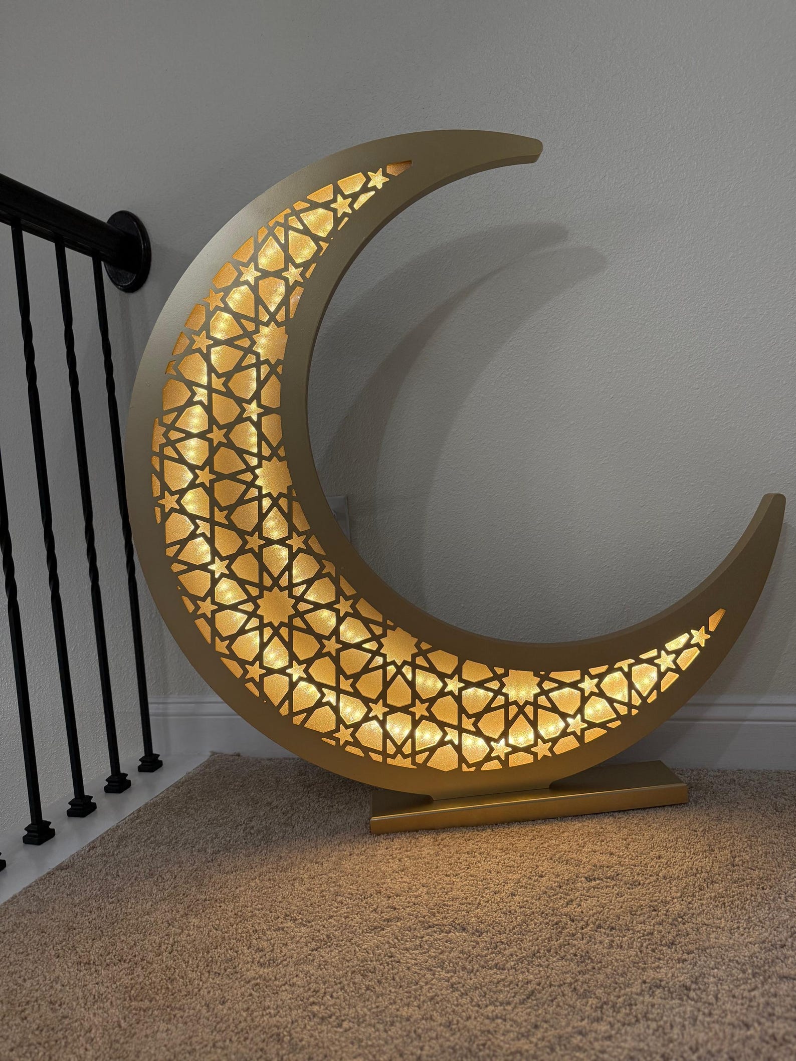 Ramadan Wooden Crescent Moon With Light- Available in 3 Sizes - Etsy