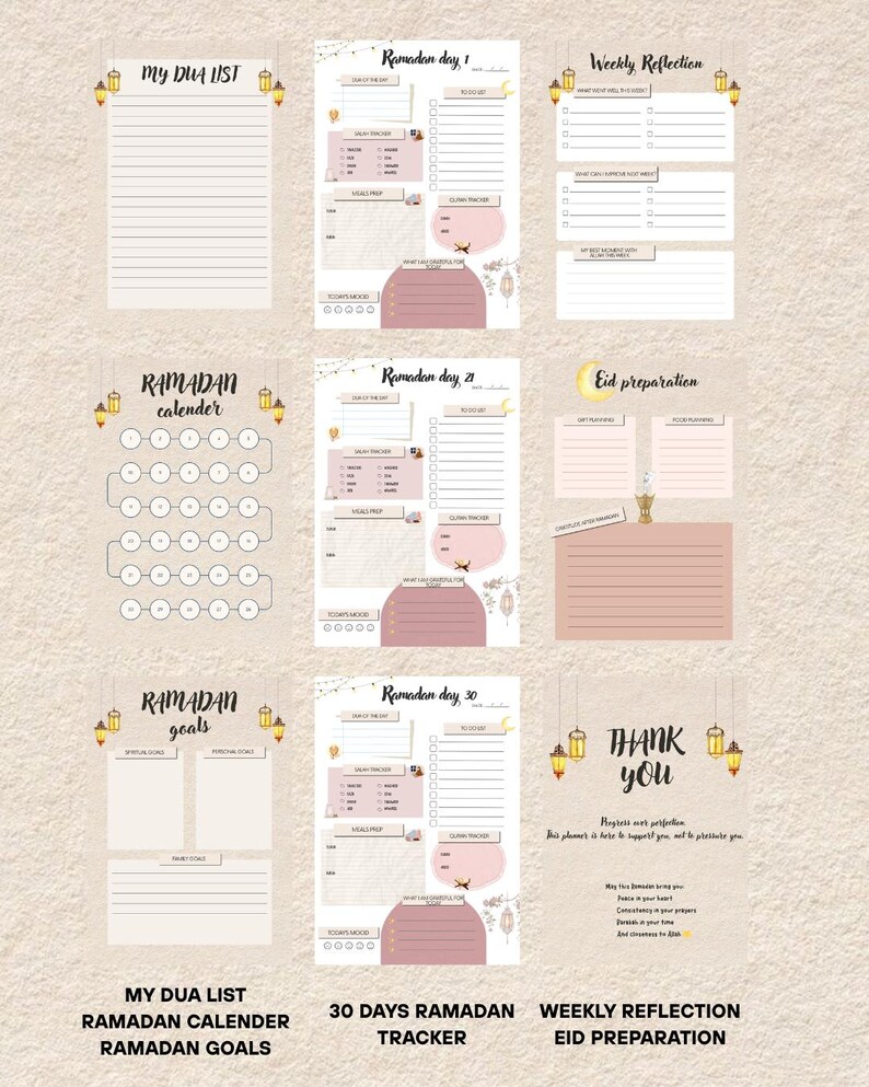 Ramadan Agenda Planner 2026 Printable | 30 Day Islamic Journal | Salah ...