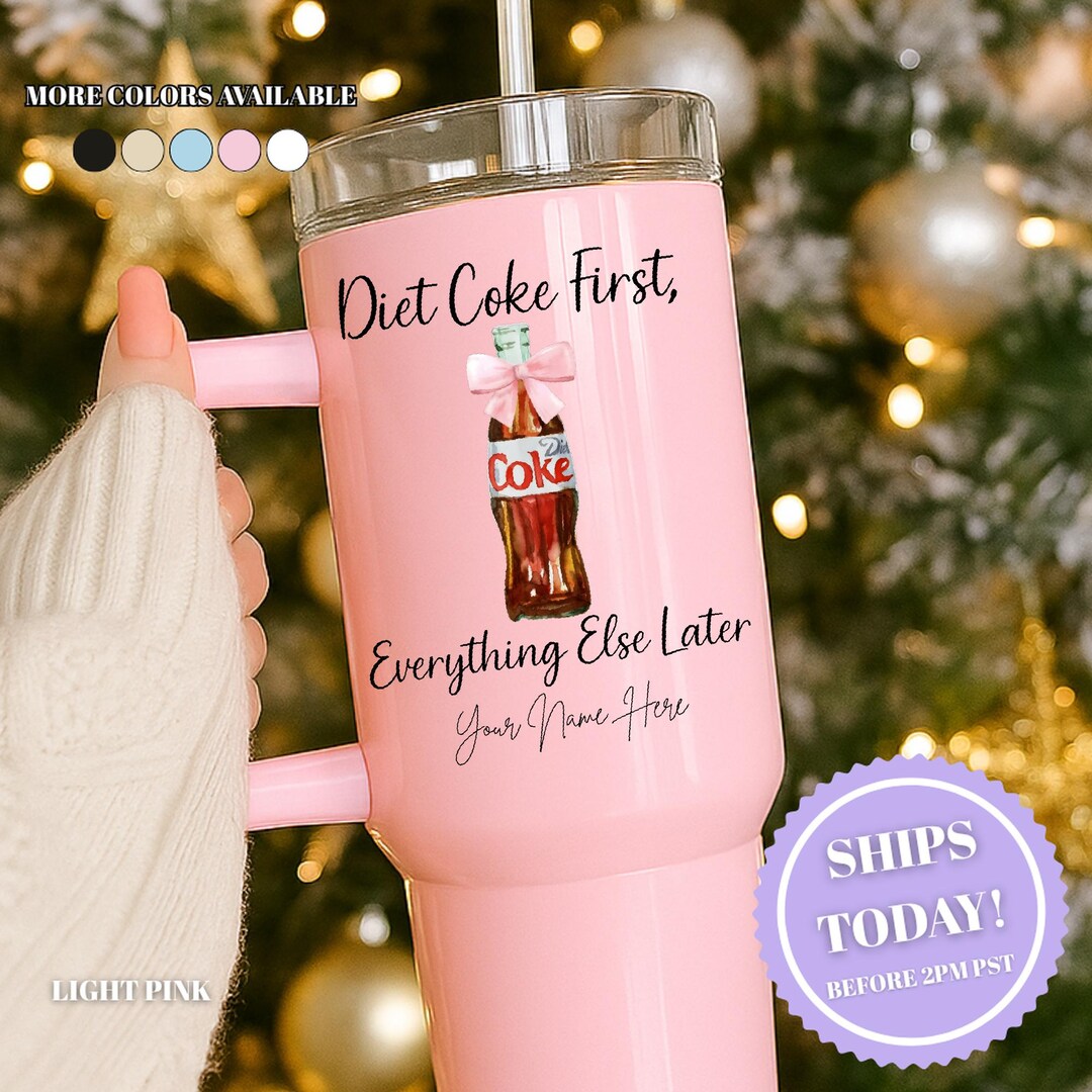 Diet Coke Lover Tumbler, Soda Addict Cup, Pink Drink Gift, Personalized ...
