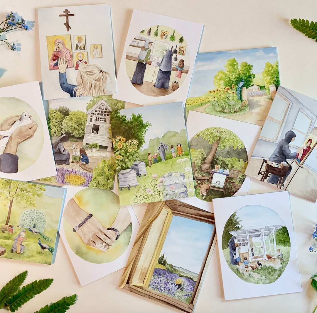 A Visit to the Monastery Card Set (set of 12) - Etsy