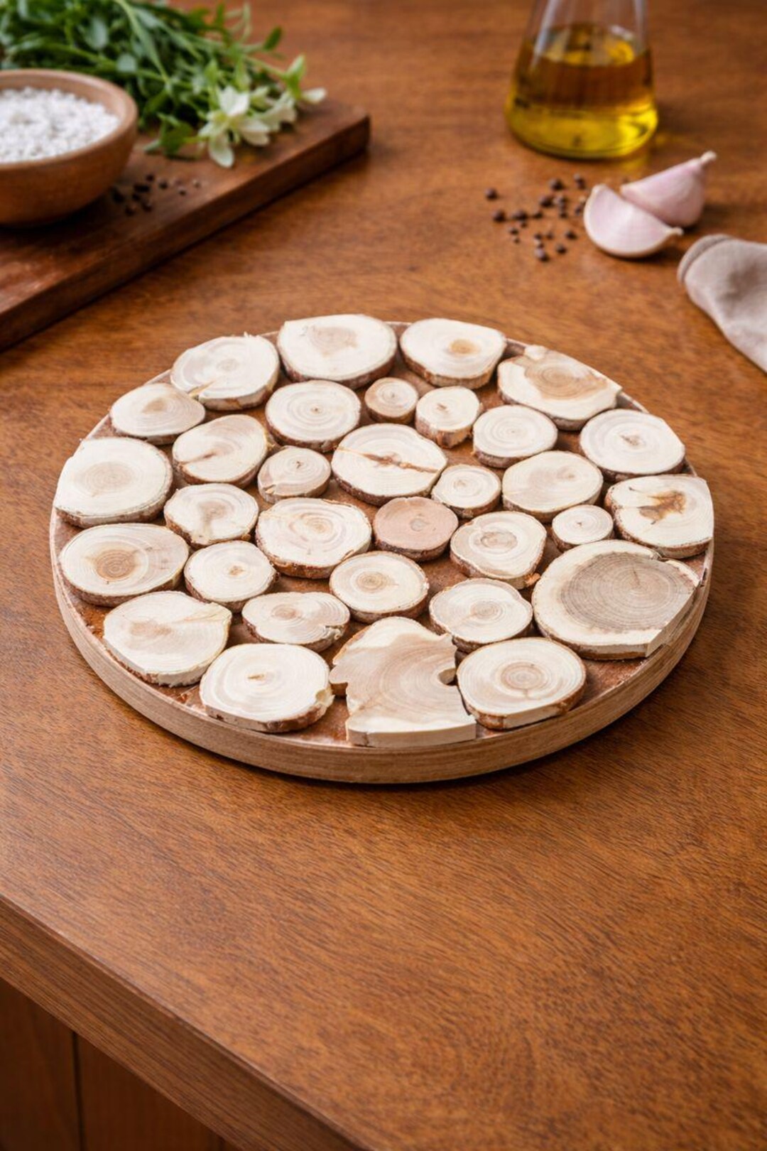 Round Wooden Trivet / Hot Pot Stand Ø 25 Cm – Natural Wood, Handmade - Etsy