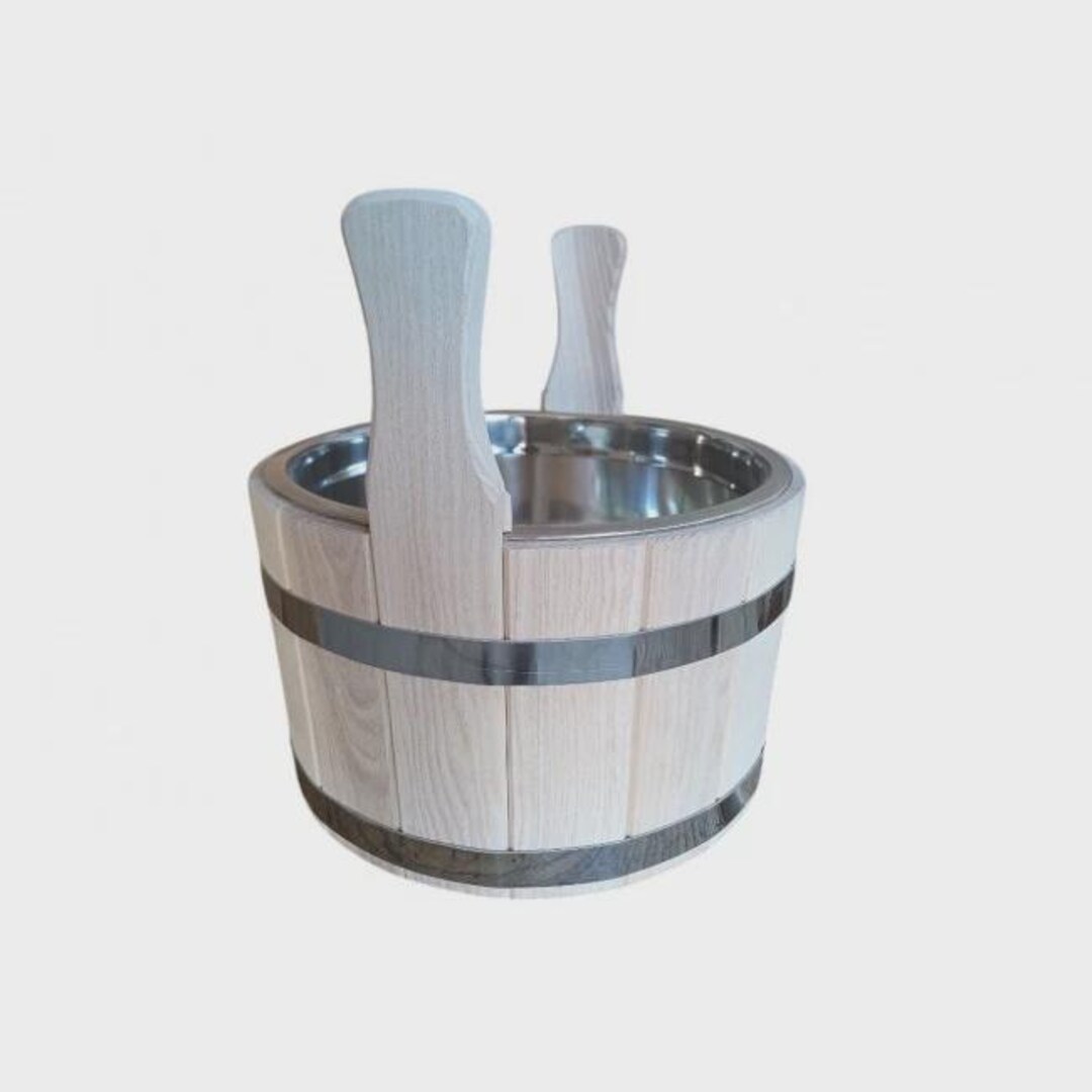 Oak Sauna Bucket 4L With Stainless Steel Insert – Wooden Sauna Infusion ...