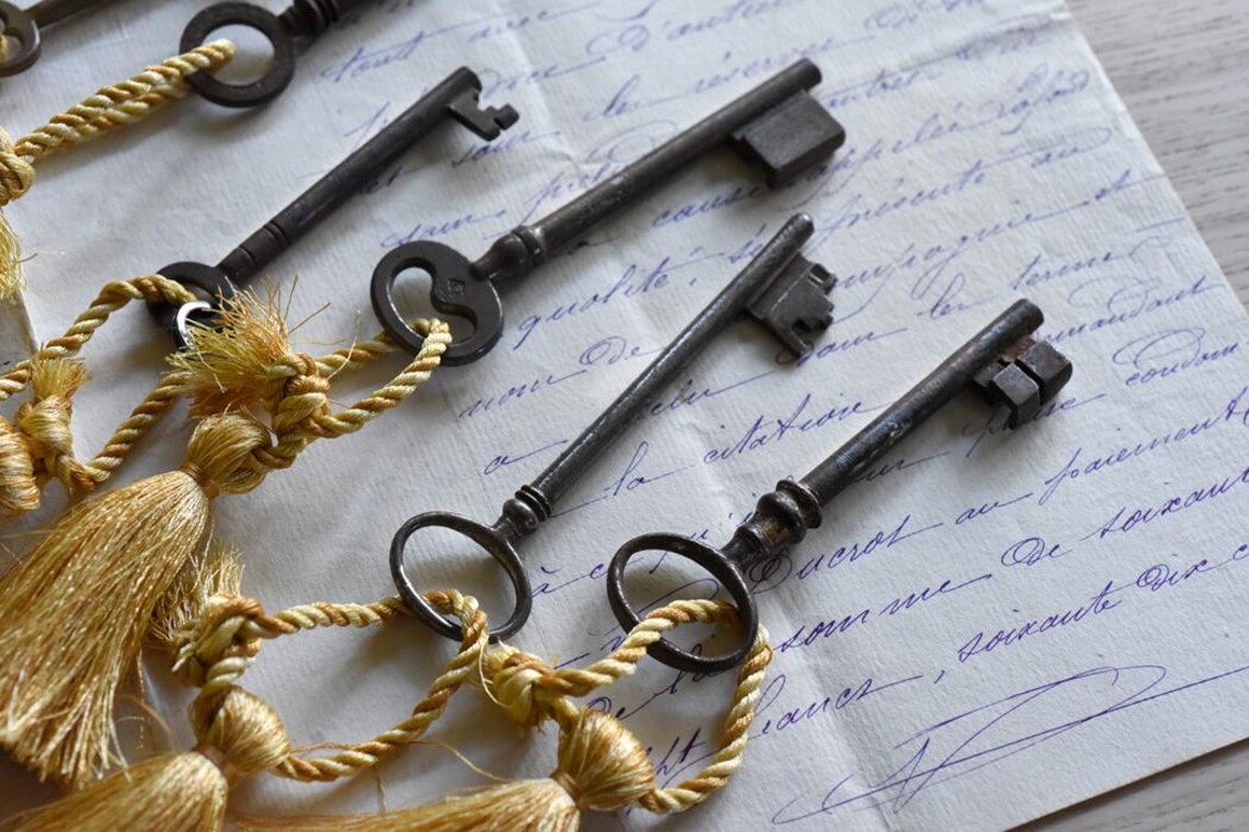 Mysterious Antique French Key With Tassel, Time Worn, Rusty Patina - Etsy