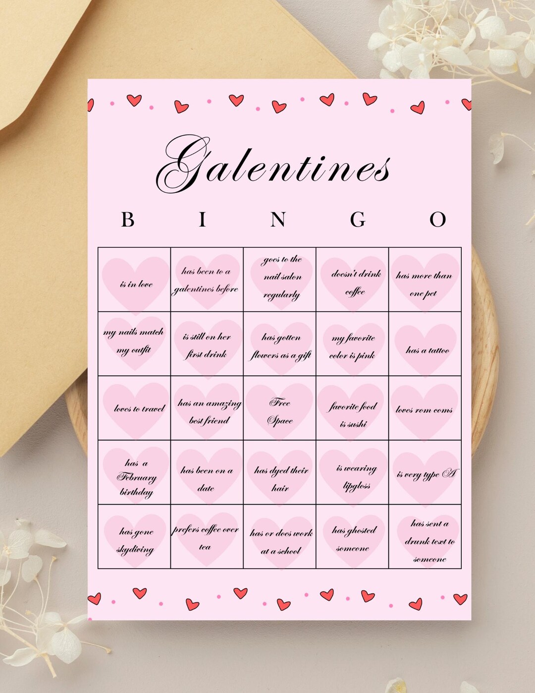 Galentines Bingo Game, Printable Girls Night Party Activity, Fun Guest ...