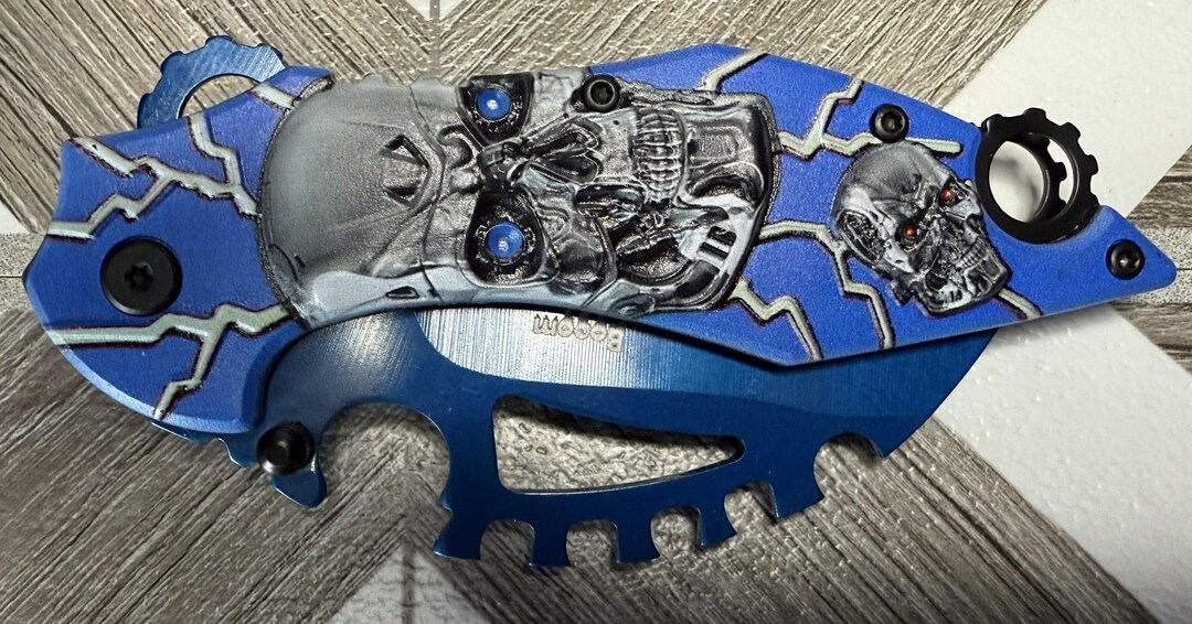 Skull Head Karambit Spring Assisted Pocketknife With Belt Clip #5001 - Etsy