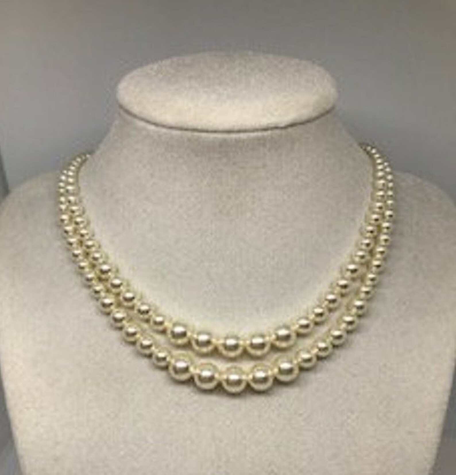 Double Strand Graduated Pearl Bridal Necklace Premium Brand | Etsy