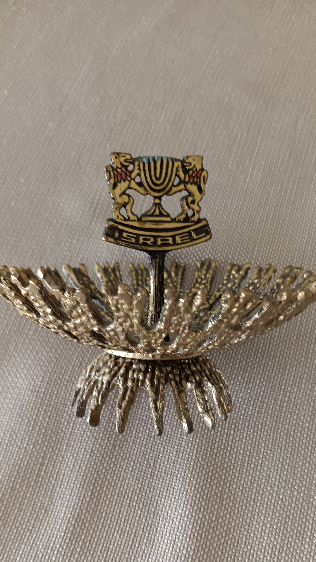 WAINBERG of Israel Brass Bowl Vintage Judaica Bowl Brutalist Style Mid ...