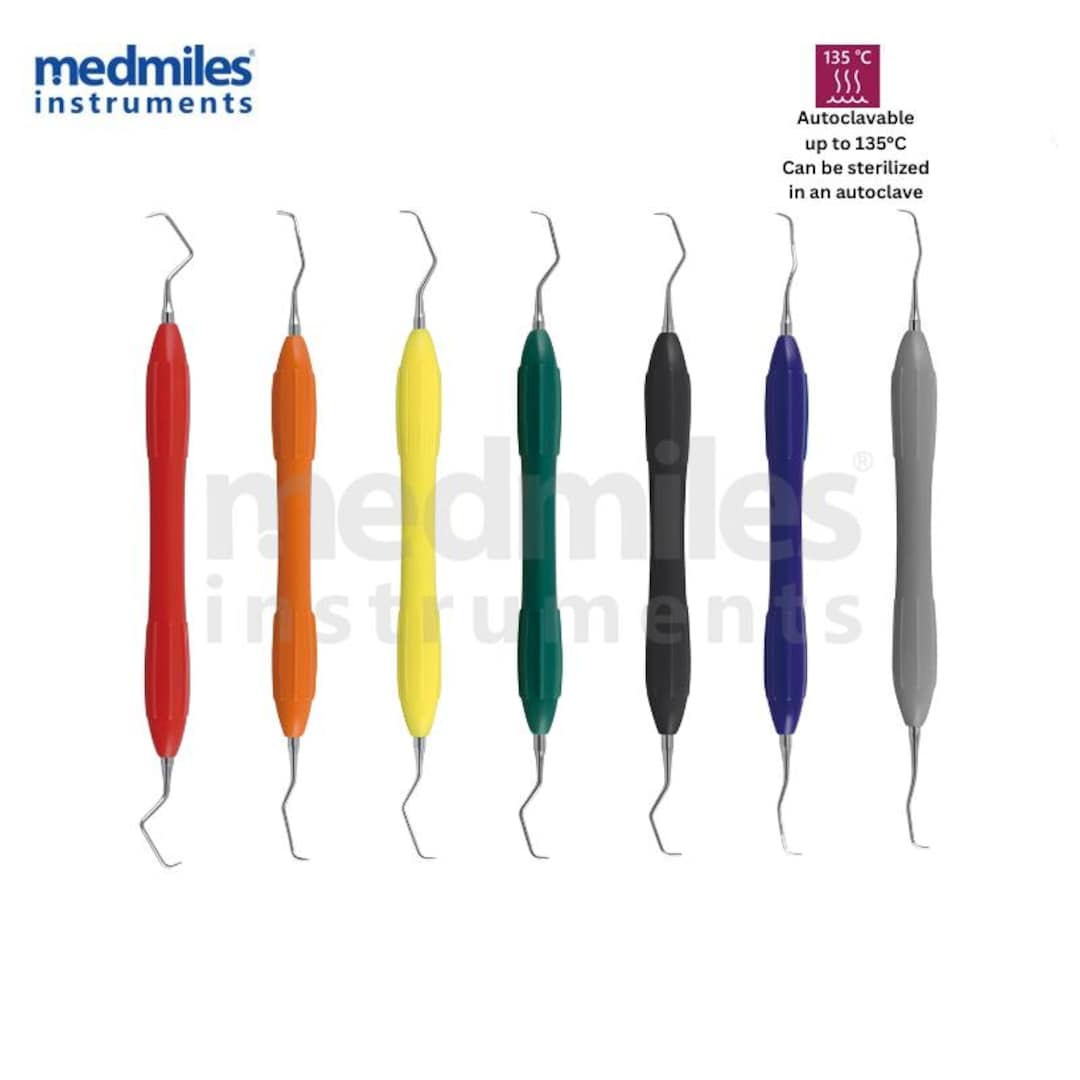 Silicone Handle Dental Periodontal Gracey Curette Set – 7pcs ...