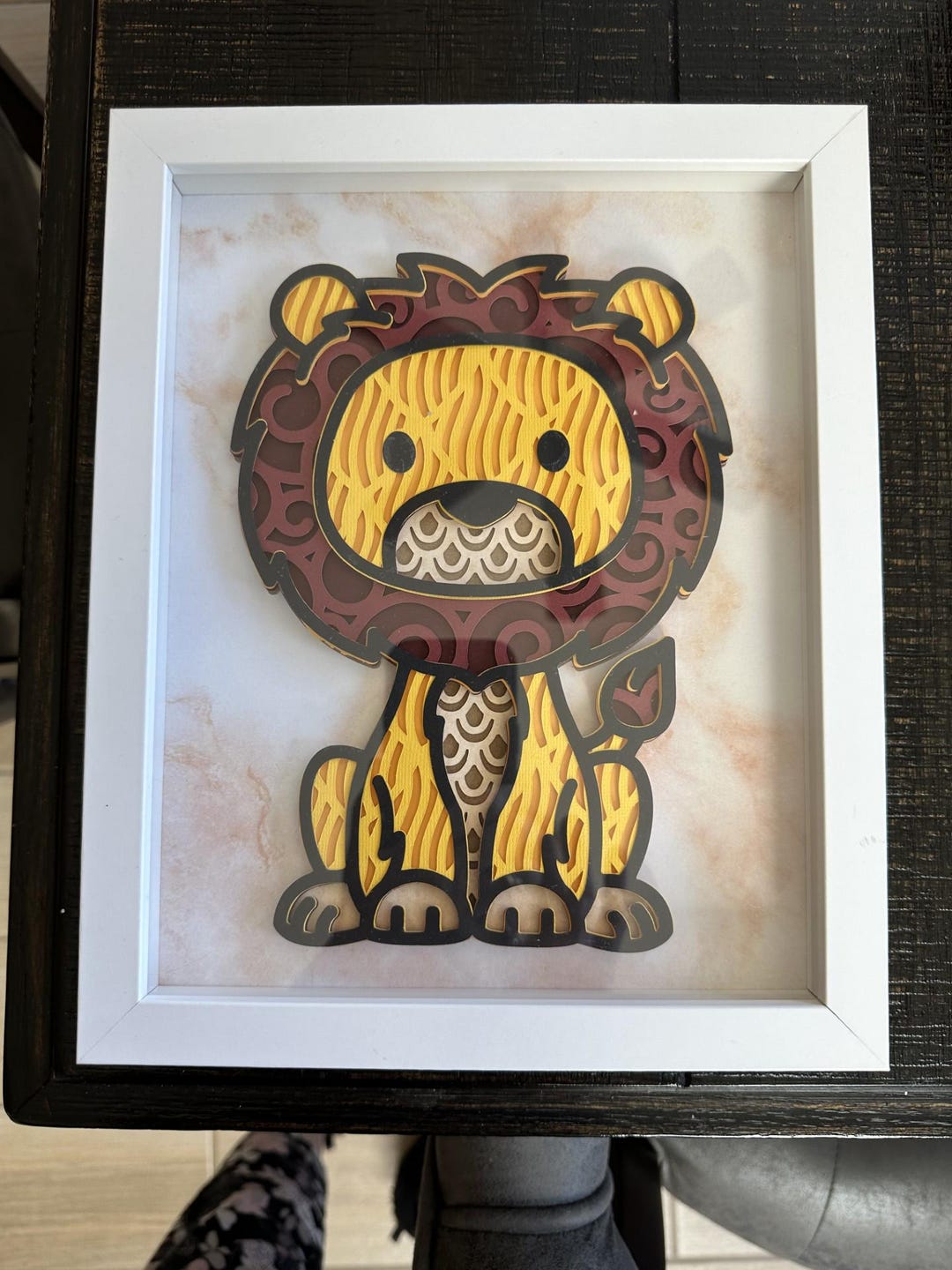 Layered Lion Art - White 9x11 Shadowbox Frame - Etsy