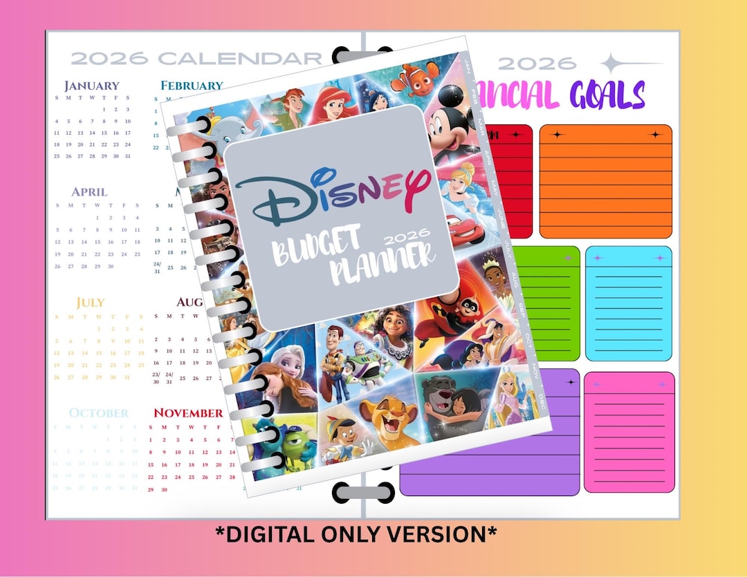 2026 Disney/pixar Themed Budget Planner (digital/printable) - Etsy