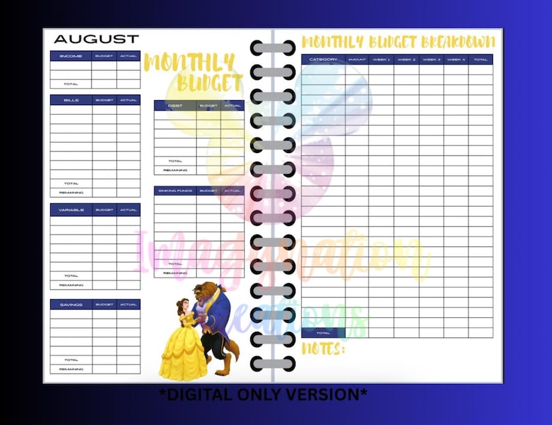 2026 Disney/pixar Themed Budget Planner (digital/printable) - Etsy