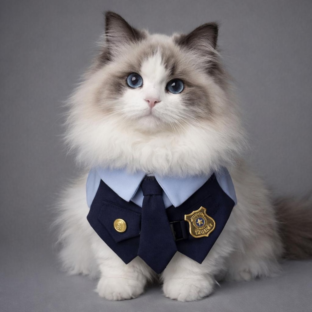 Police Inspired Pet Bandana, Dog & Cat Costume Collar With Tie, Funny ...