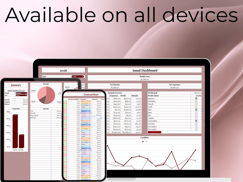 Small Business Finance Tracker Bookkeeping Spreadsheet Excel & Google ...