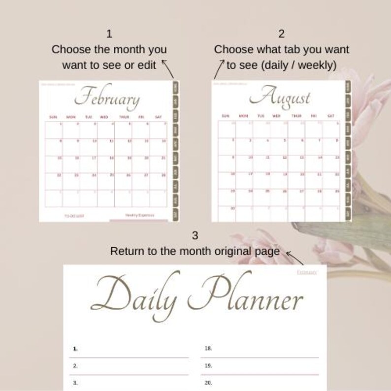 Yearly Planner 2026 Printable and Hyperlinked Digital Template ...