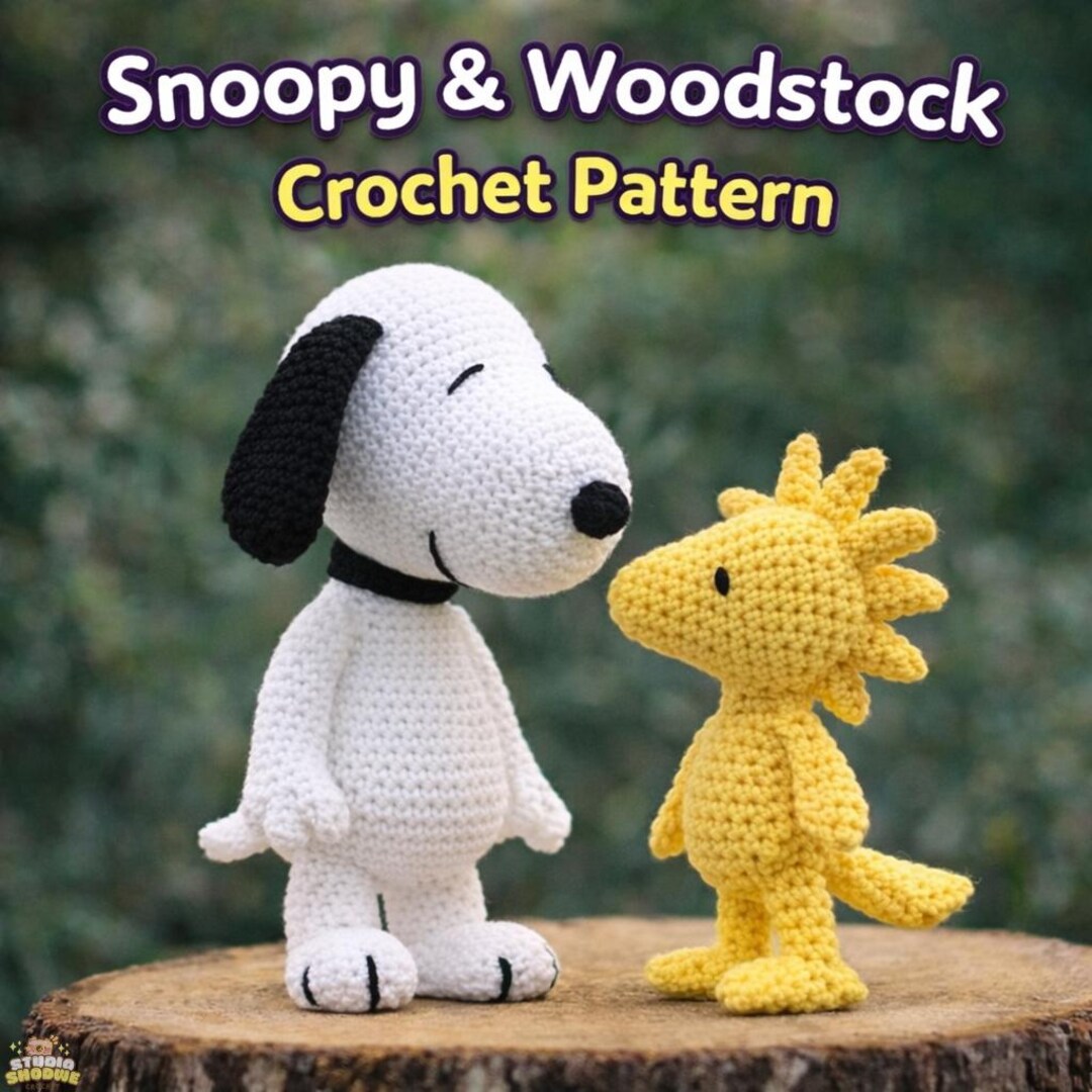 Peanuts Snoopy and Woodstock Crochet Pattern, Amigurumi Snoopy Pattern ...