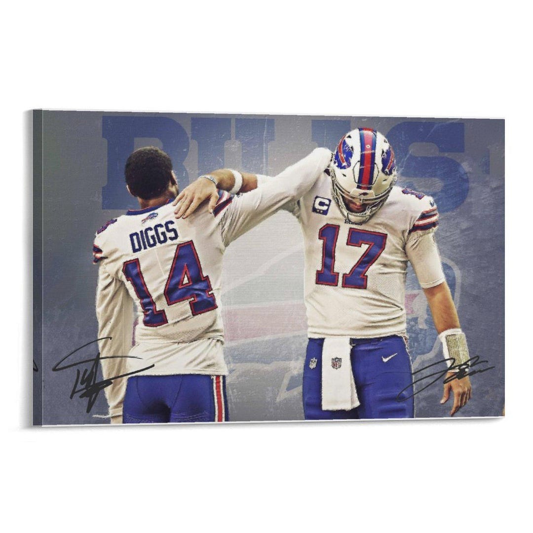 Josh Allen & Stefon Diggs Signed Poster American Football Wall Art ...