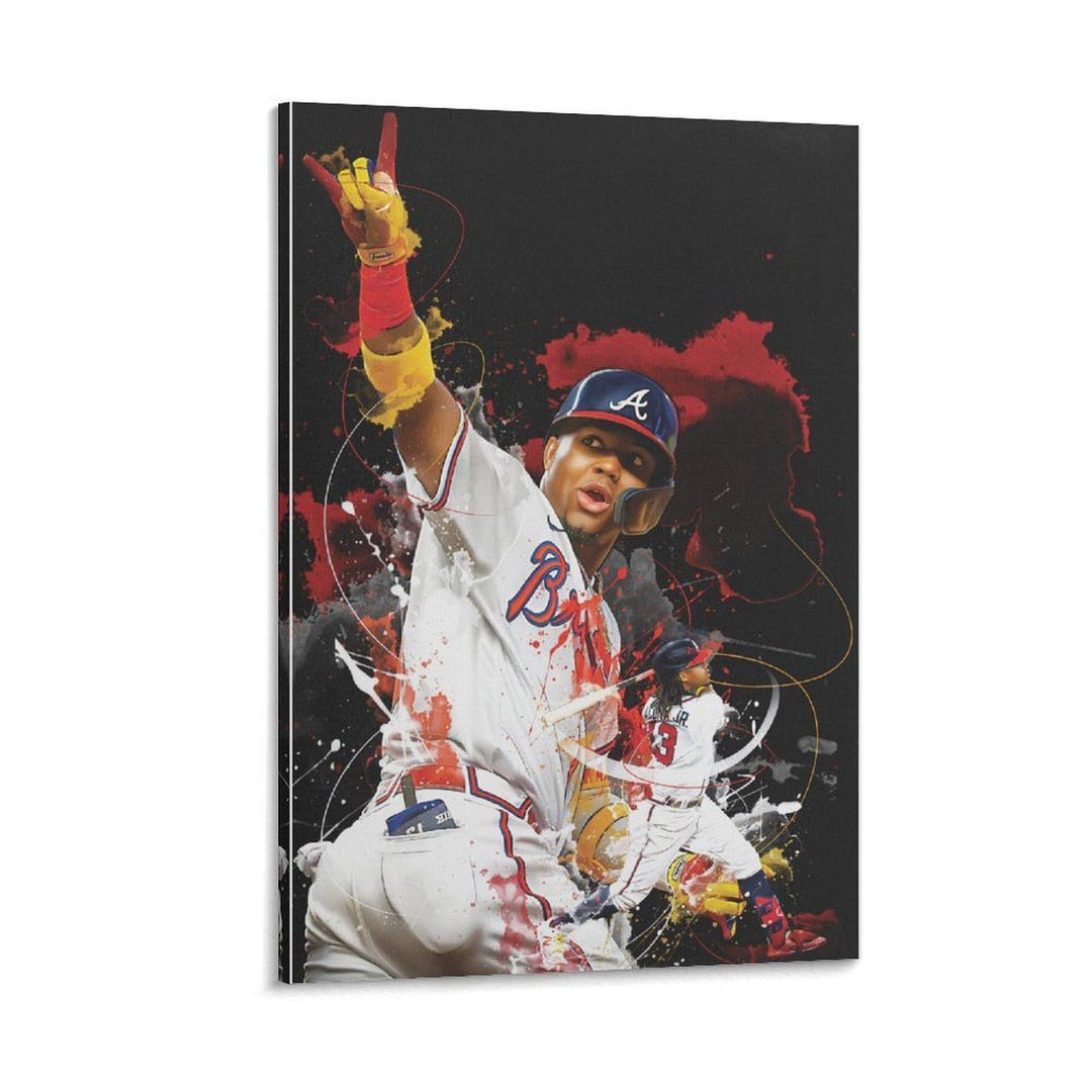 Ronald Acuna Jr Baseball Poster Wall Art Picture Painting Poster Canvas ...