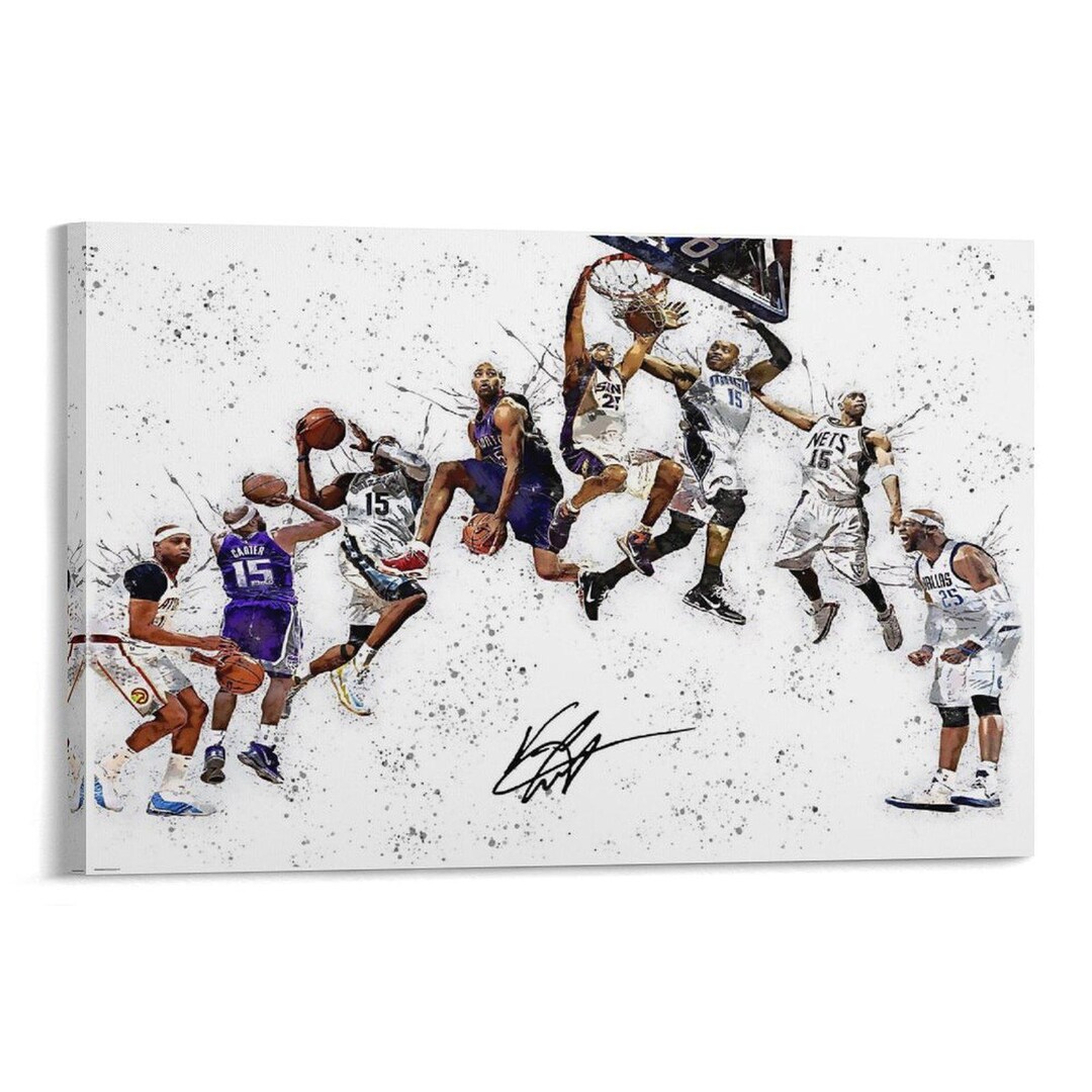 Basketball Player Vince Carter Classic Splash Ink Poster Wall Art ...