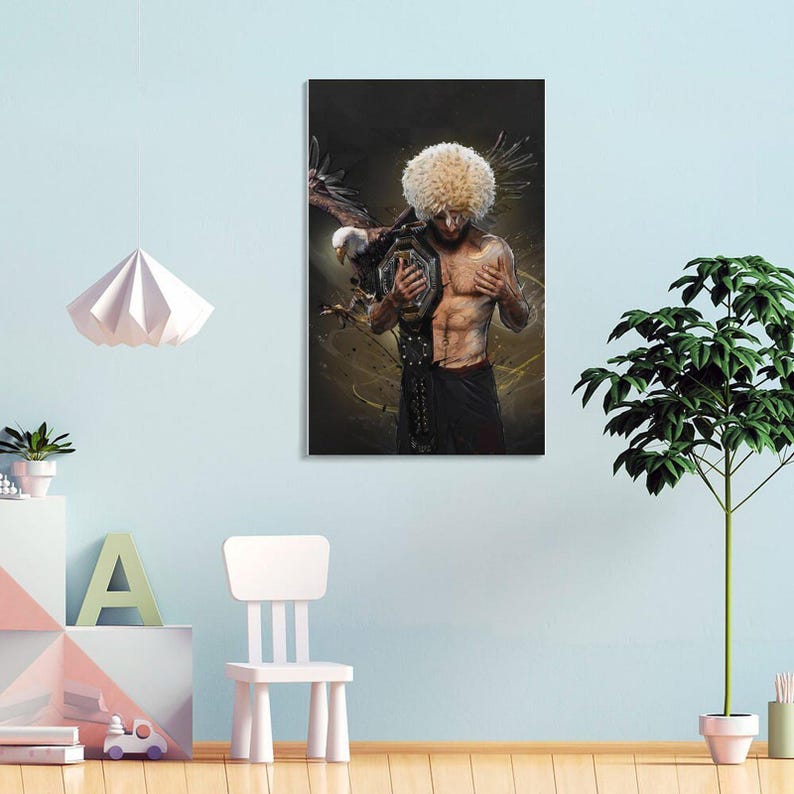 Khabib Nurmagomedov Art Boxing Poster Illustration Style Wall Art ...