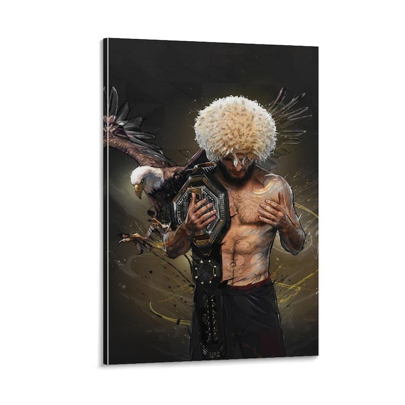 Khabib Nurmagomedov Art Boxing Poster Illustration Style Wall Art ...