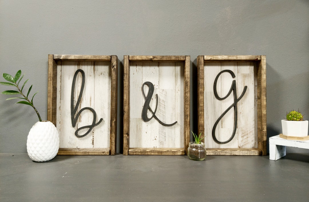Shiplap Farmhouse Framed Letter - Etsy