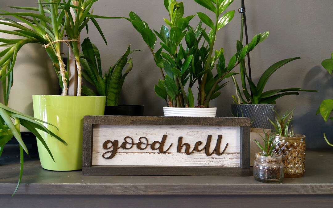 Good Hell Shiplap Rectangle Framed Sign in Black - Etsy