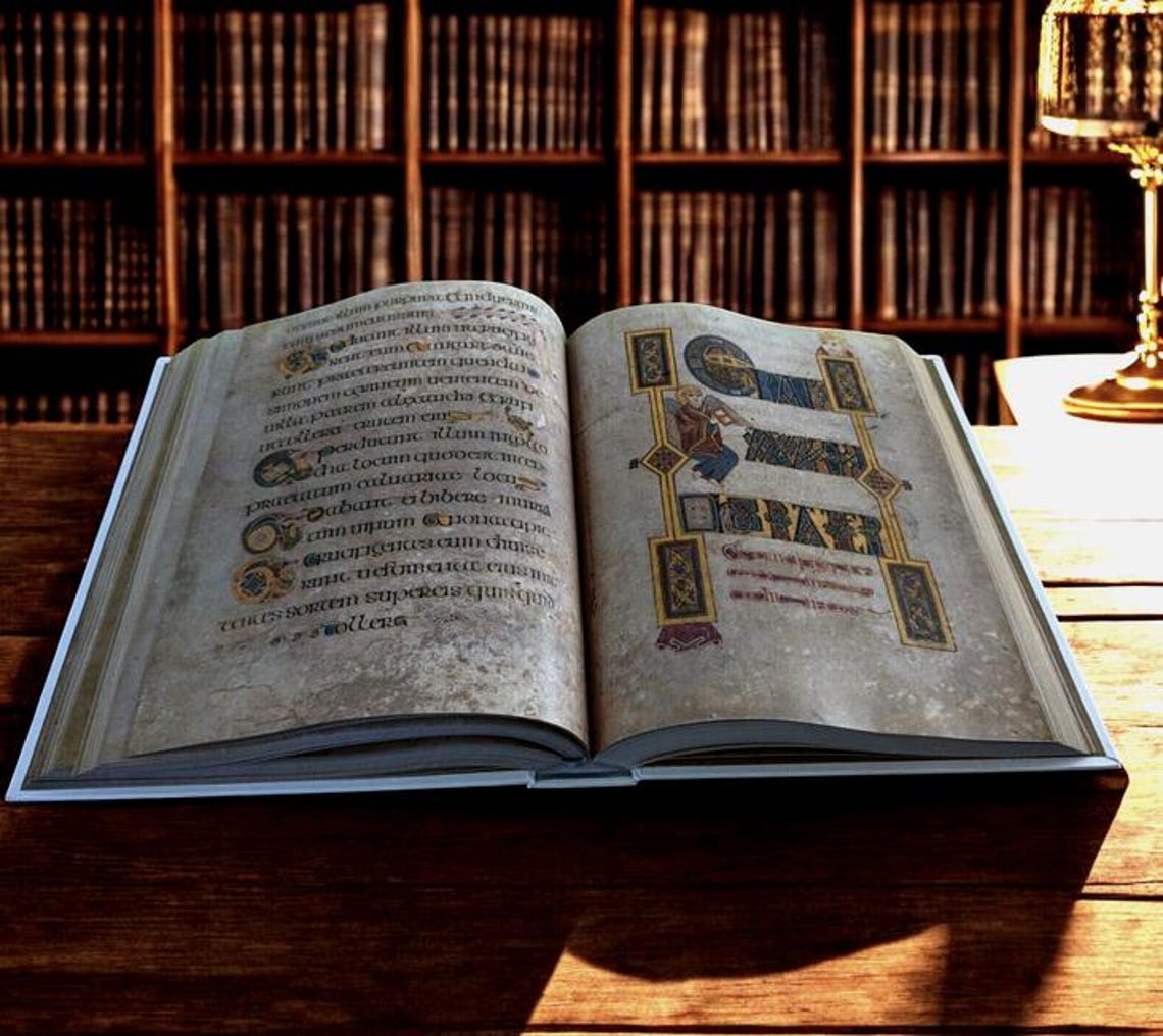 Book of Kells 800 AD Kell's Manuscript Facsimile A4 Size Color ...