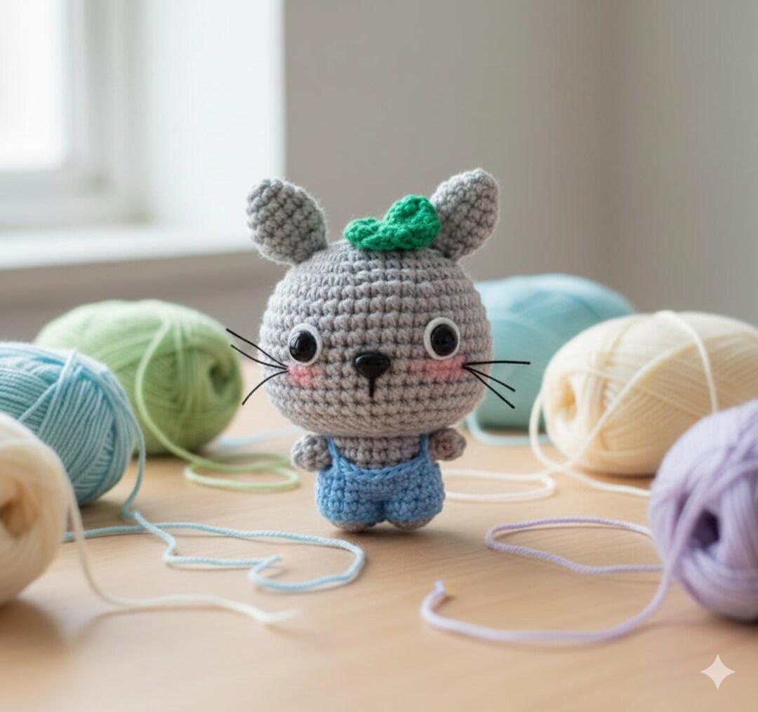 An Adorable Crocheted Mouse With a Tiny Sprout, A Cute Little Amigurumi ...