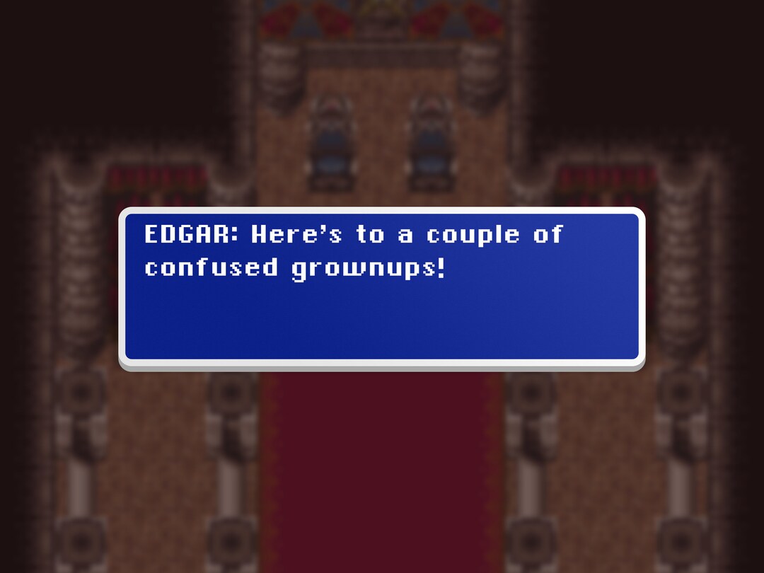Confused Grownups - Edgar - Final Fantasy VI Dialog Box - Etsy Canada