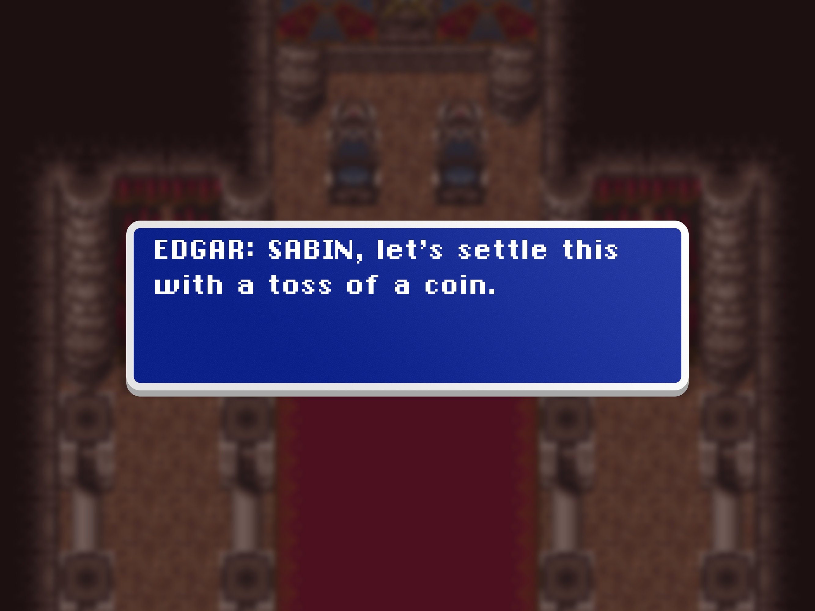 Coin Toss Edgar Final Fantasy VI Dialog Box | Etsy