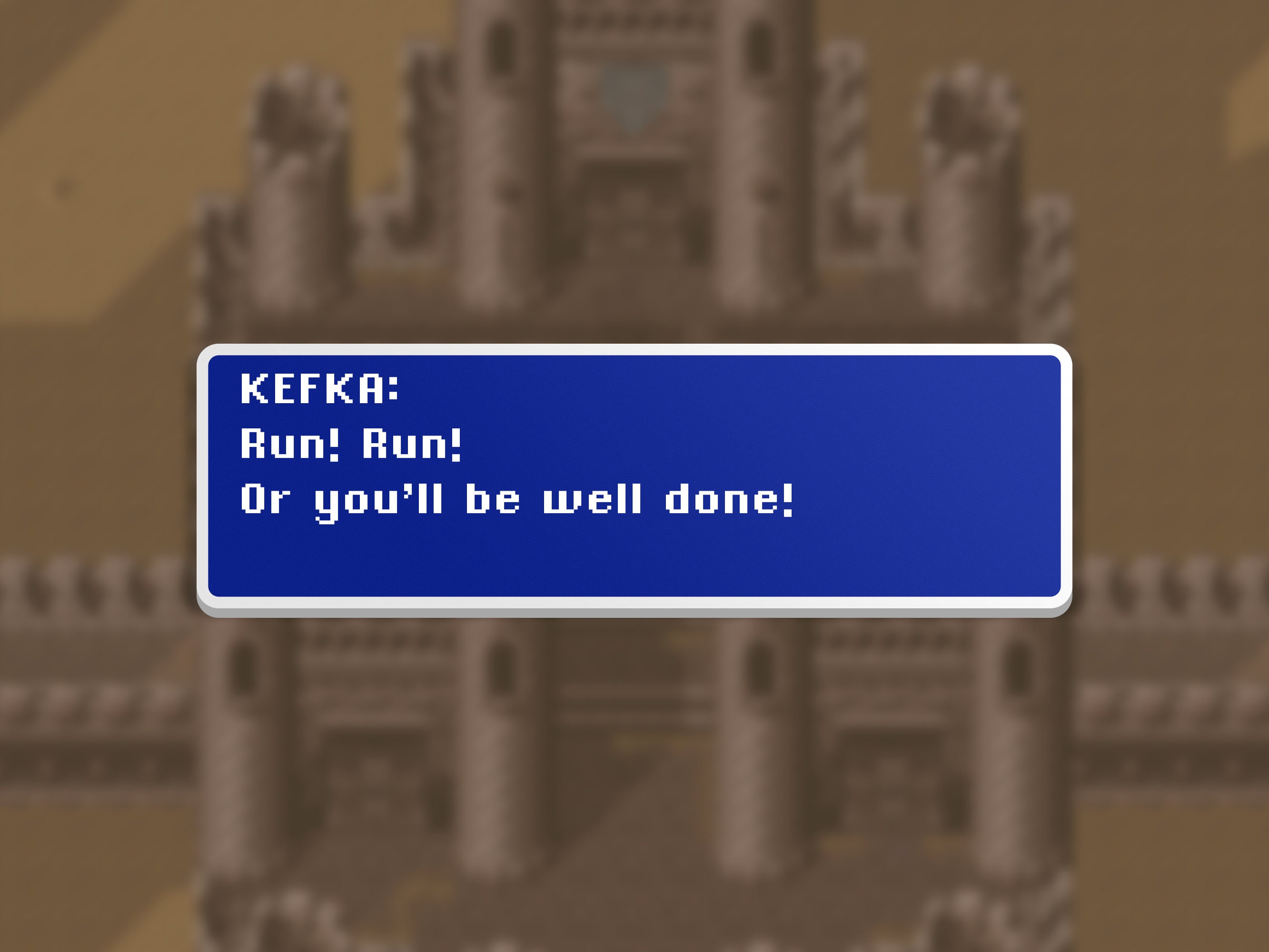 Run! Run! - Kefka - Final Fantasy VI Dialog Box - Etsy
