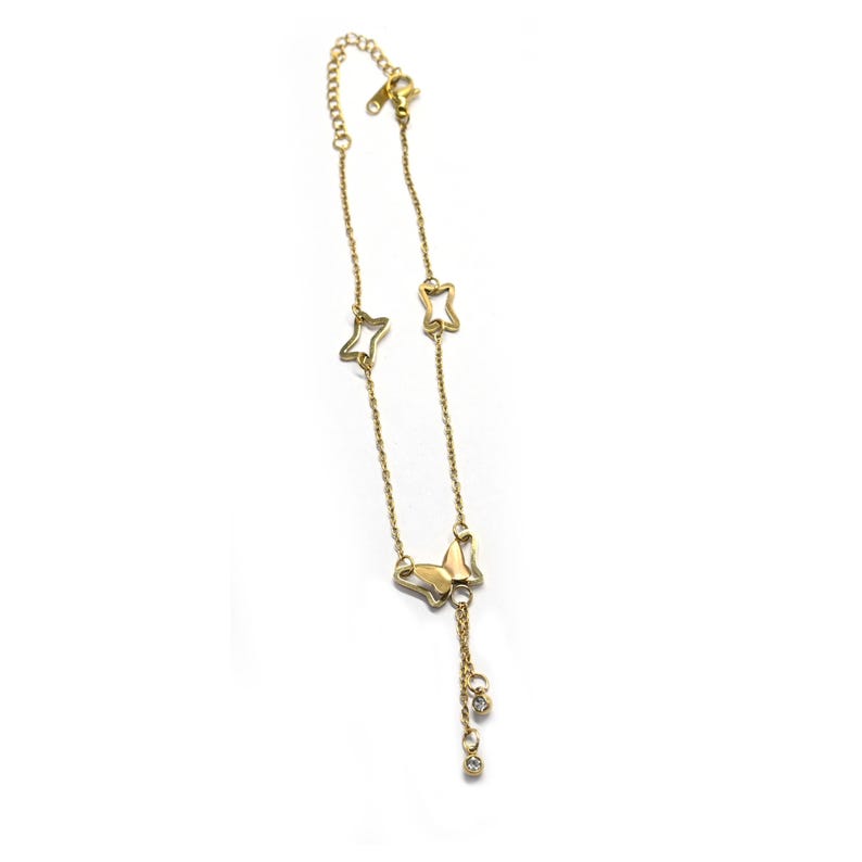 Dainty Gold Butterfly Bracelet, Hypoallergenic Brass, Waterproof Anti ...