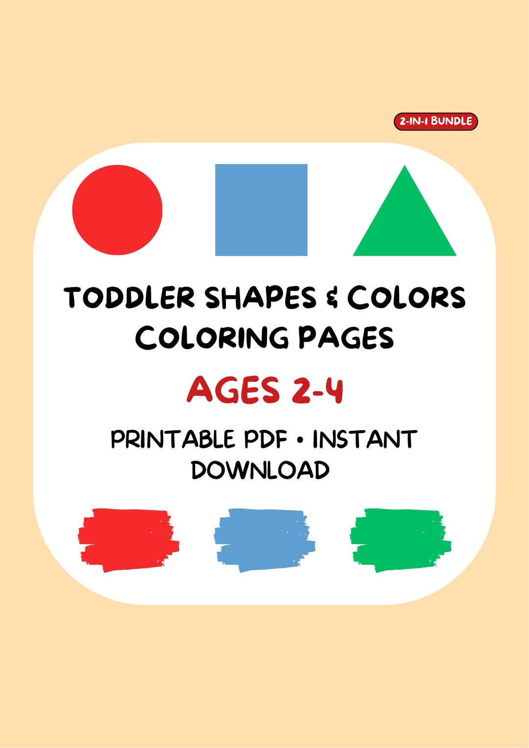 Toddler Shapes & Colors Coloring Pages Ages 2–4 | Printable Learning ...