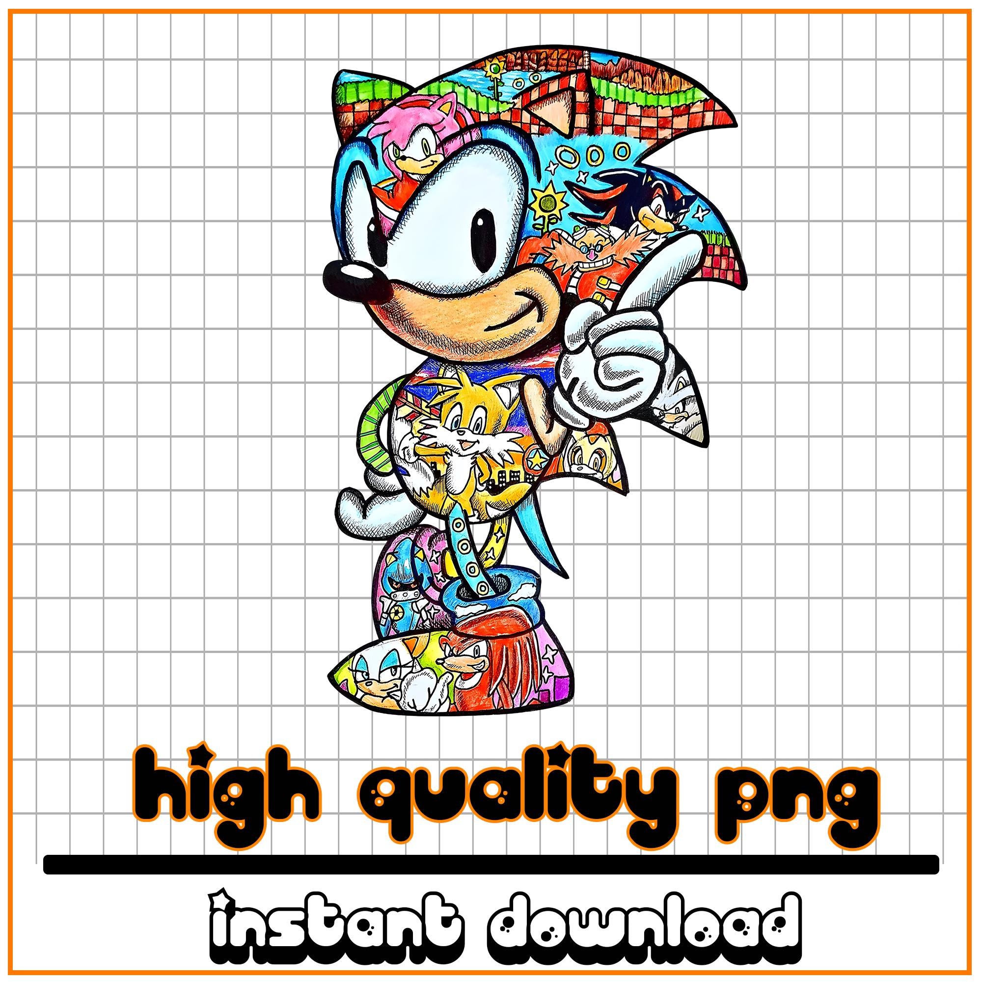 Sonic T-shirt PNG, Sonic the Hedgehog Cut File, Clip Art, Silhouette ...