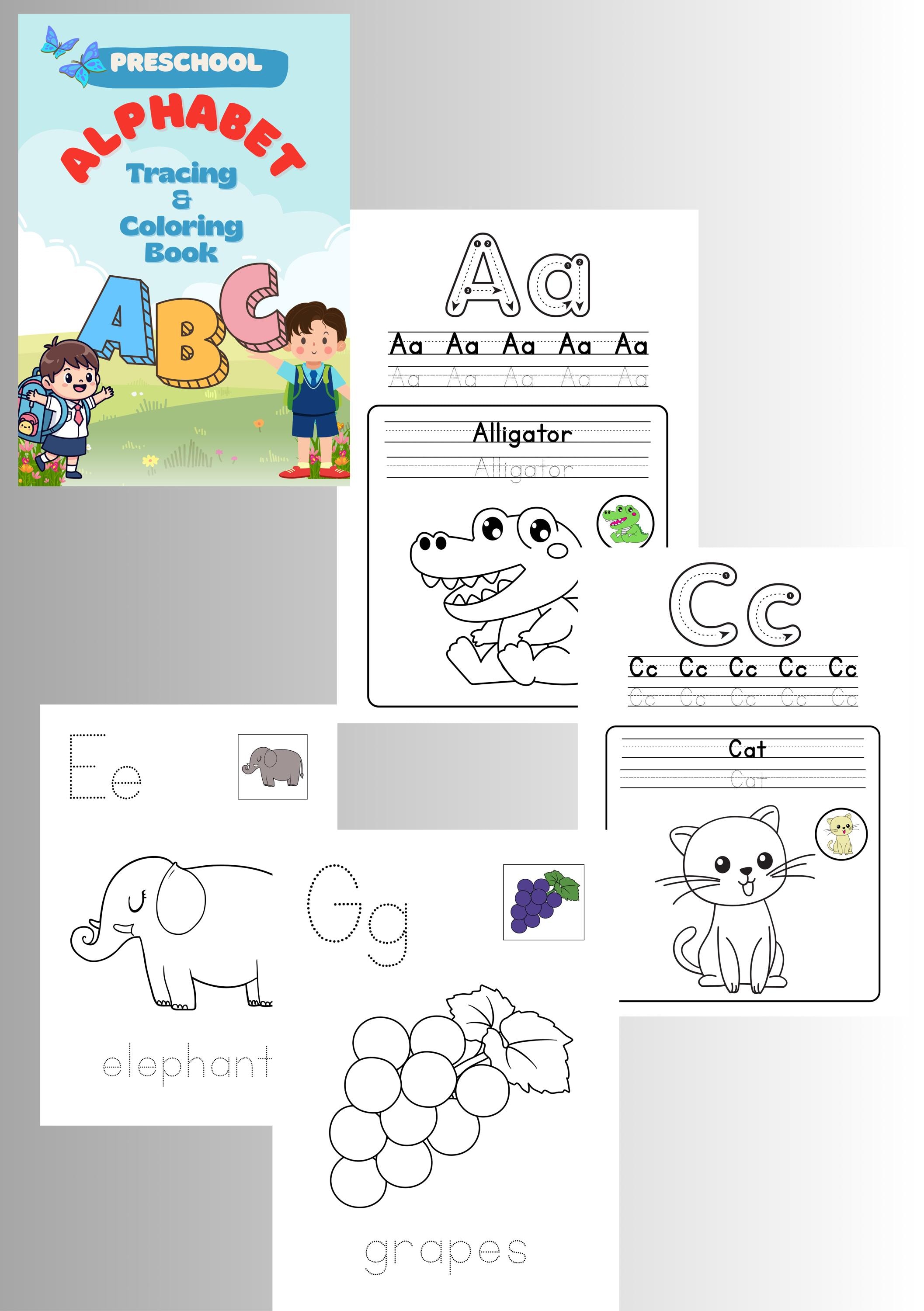 Alphabet Tracing Coloring Book for Preschool | A–Z Letter Practice ...
