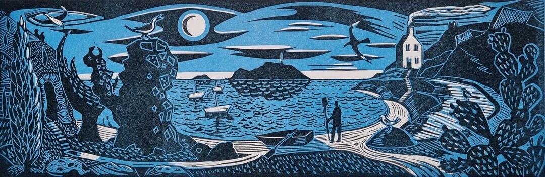The Sea Says - Original Linocut by Kit Boyd - Etsy