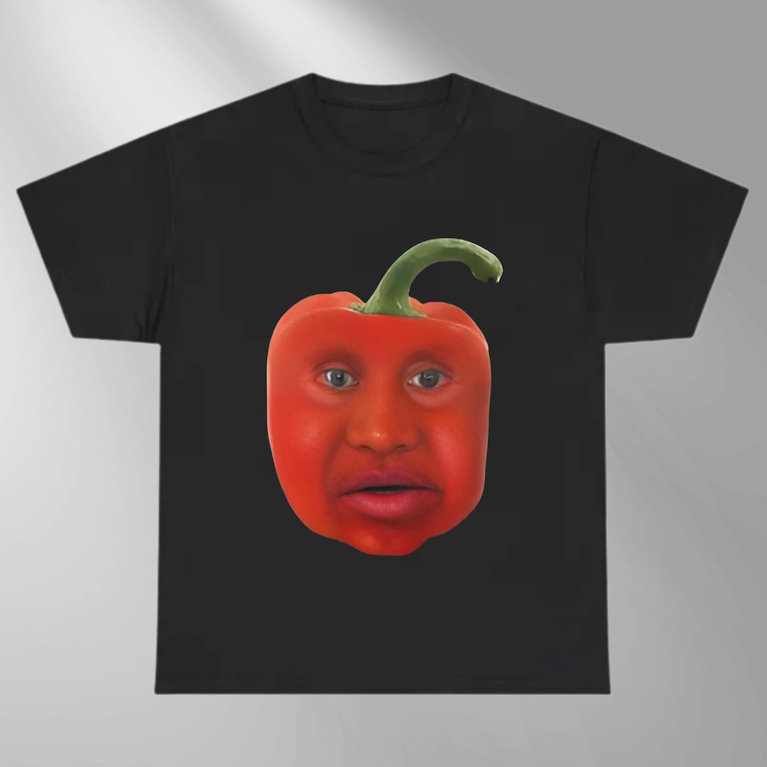 Peppa Mane Red Pepper Meme T Shirt, Surreal Face Pepper Graphic Tee ...