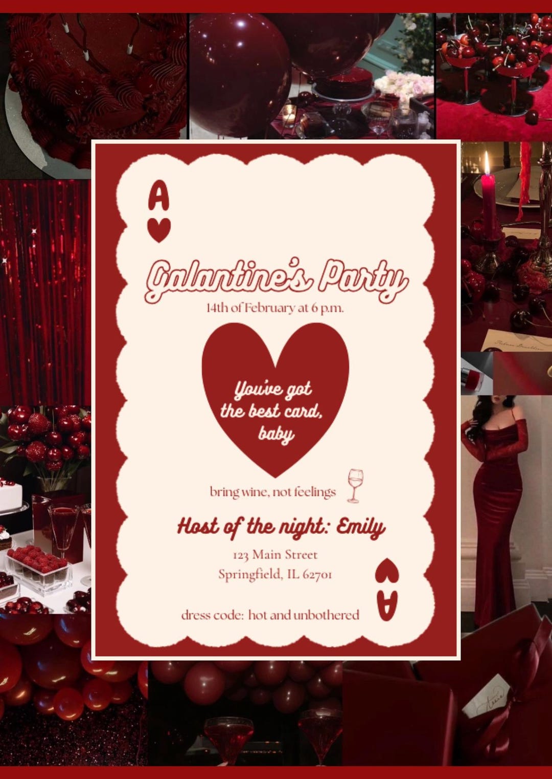 Editable Galentine’s Singles Party Invitation | Playing Card Invite ...