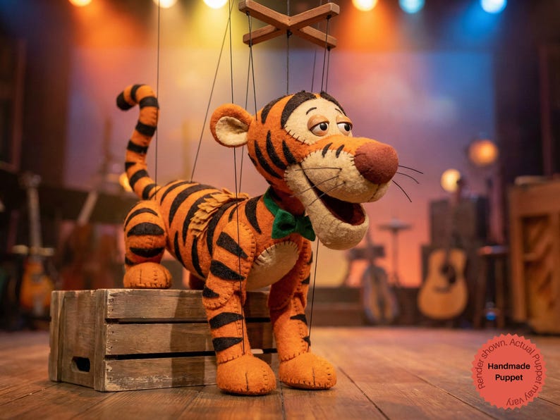 Tiger Marionette Puppet | Plush Stage Prop - Children's Theater ...