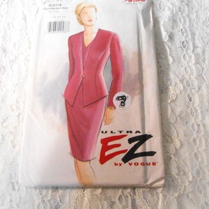 Ultra EZ Vogue 9374 Misses Jacket and Skirt Pattern Uncut 14-16-18 ALL ...
