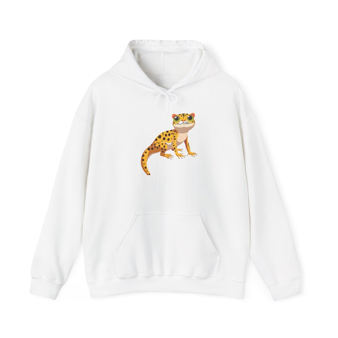 Leopard Gecko Hoodie, Cute Reptile Sweatshirt, Cartoon Animal Pullover ...