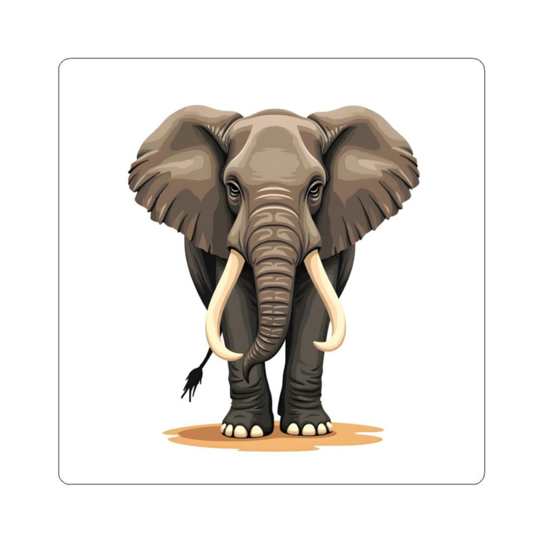 African Elephant Sticker - Wildlife Safari Animal Digital Art ...