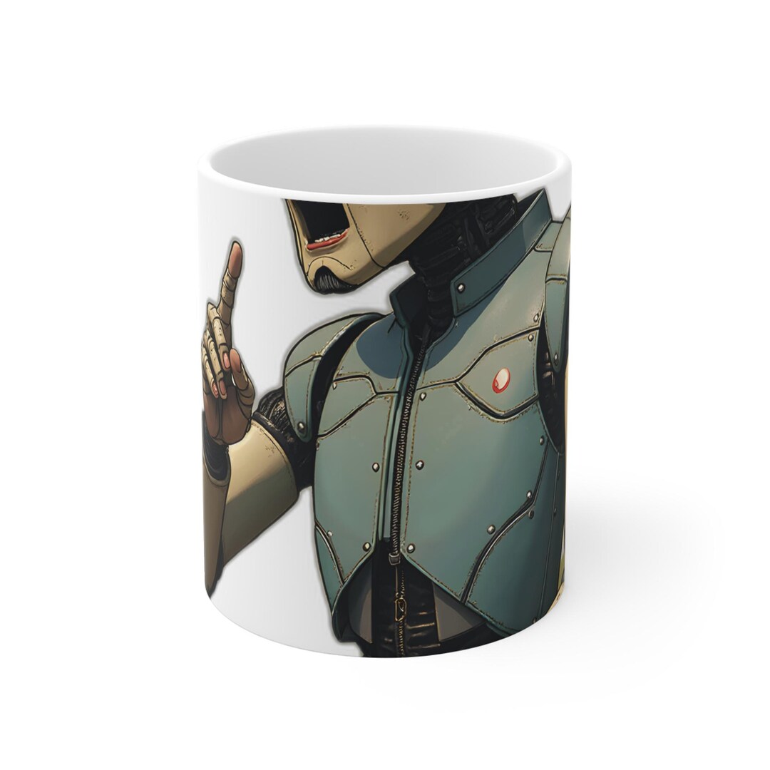 Vintage Robot Android Mug - Retro Sci-fi Illustration Coffee Cup ...