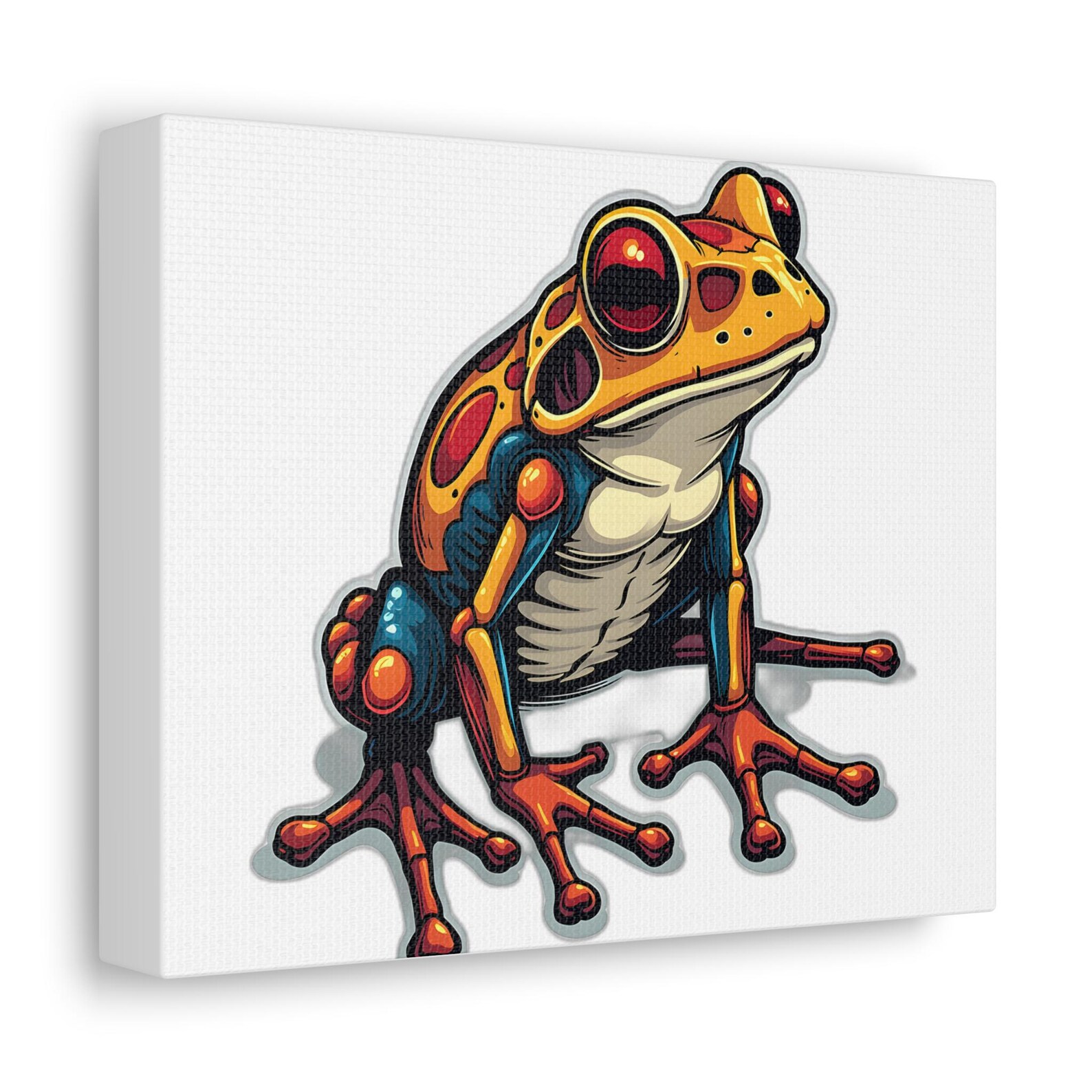 Cyberpunk Frog Canvas Print - Robot Amphibian Wall Art - Sci-fi Animal ...