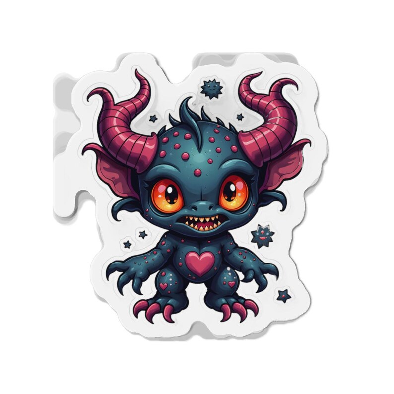 Cute Demon Fridge Magnet, Kawaii Monster Kitchen Magnet, Anime Style ...
