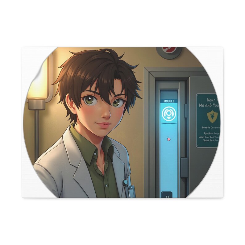 Anime Scientist Laboratory Art Print | Manga Style Researcher Canvas ...
