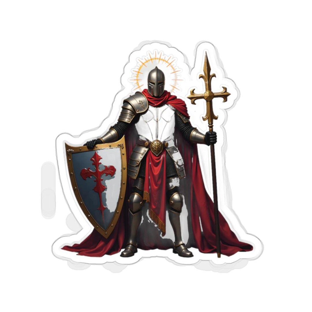 Holy Knight Sticker, Medieval Warrior Vinyl Decal, Fantasy Laptop ...